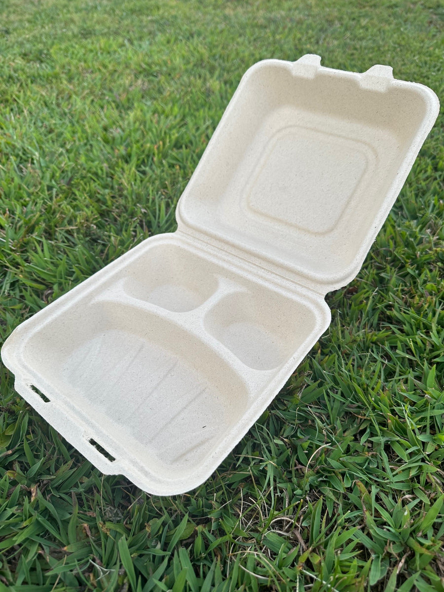 8 inch 3 Compartment Clamshell Sleeve 50 count – Food Loops